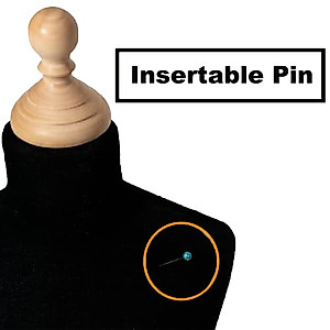 lavandeform Half Scale Dress Form (Not Full Size Body ) Female Mini for Clothing and Jewelry Display Usage Fabric Foam Body Fully Pinnable (Black)