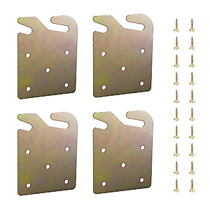 Bed Frame Brackets 4PCS Wood Bed Frame Hardware Universal Replacement Parts Bed Rail Hook Plates for Headboard and Footboard