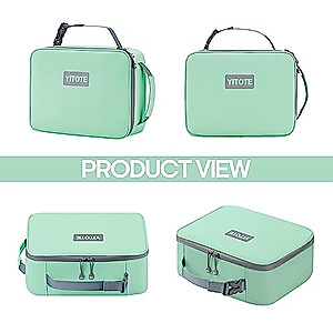 Yitote Lunch Box Kids With 2 Ice Packs Cute Lunch Box for Women Lunch Box for Girls and Boys Insulated Lunch Box for Adult to Work Or Take to Picnic Office Camping-Light Green