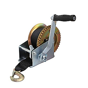 1200 LB Capacity Hand Winch Crank Strap Heavy Duty Winch ATV Rigging