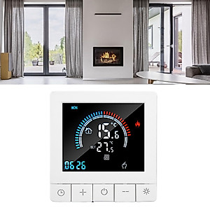 Floor Heating Thermostat, Programmable Home Heating Controller AC 90-240V High Accuracy Touch Control for Hotel (16A Electric Heating with WiFi (Included 3 Meter)