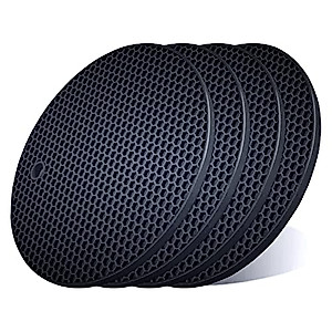 Armrouns Silicone Trivet Mats 2/4 pcs , Heat Resistant 600 ℉ 7.1 Inch Food Grade & BPA Free. Multipurpose Non-Slip Hot Pot, Hot Dishers, Jar Opener. (7.1inch, 2)