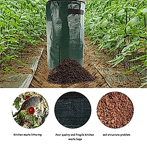 SKGFKYRM Garden Compost Bag Composting Bins Plastic Light Weight Collapsible and Reusable Organic Bags Gardening Gifts Compost Bin Outdoor (Size : 45x80cm)