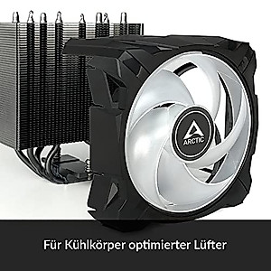 ARCTIC Freezer i35 A-RGB - Single Tower CPU Cooler with A-RGB, Intel Specific, Pressure Optimized 120 mm P-Fan, 200–1700 RPM, 4 Heat Pipes, incl. MX-5 Thermal Paste - Black