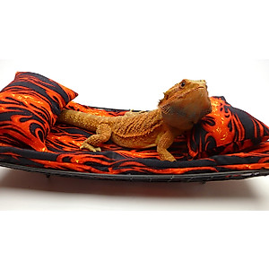 Chaise Lounge for Bearded Dragons, Flames Fabric