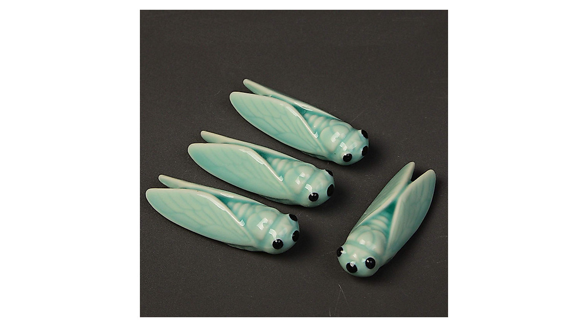 EORTA Ceramic Cicada Chopstick Rests - 4 Pack