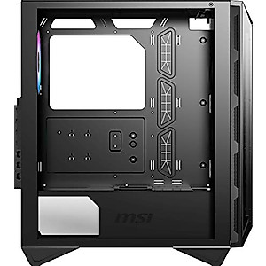 MSI MPG GUNGNIR 110R - Premium Mid-Tower Gaming PC Case - Tempered Glass Side Panel - 4 x ARGB 120mm Fans - Liquid Cooling Support up to 360mm Radiator - Two-Tone Design