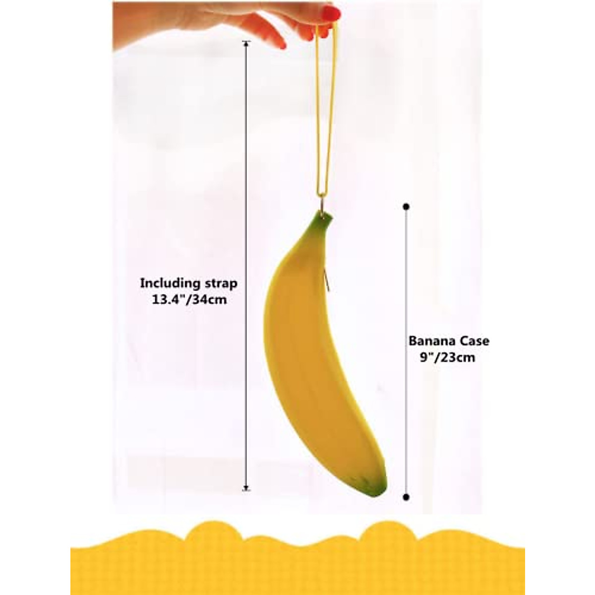 Cafurty Big Capacity Banana Shape Pen Bag Pencil Case Cute Silicone Bag Coin Bag Key Pouch - Yellow