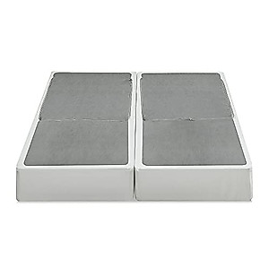 ZINUS No Assembly Metal Box Spring / 9 Inch White Mattress Foundation / Sturdy Metal Structure, Split Queen