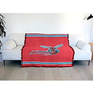 LOGOVISION Delaware State University Blanket, 50"x60" Primary Logo Woven Tapestry Cotton Blend Fringed Throw Blanket