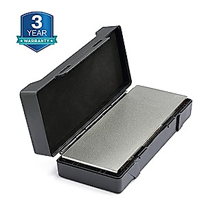 SHARPAL 162N Double-sided Diamond Sharpening Stone Whetstone Knife Sharpener |Coarse 325 / Extra Fine 1200 Grit | Storage Case with NonSlip Base & Angle Guide (8 in. x 3 in.)