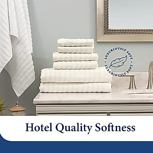 Cosy House Collection Luxury Rayon Derived from Bamboo Blend 2-Pack Towel Set - Ultra Soft, Absorbent and Quick Drying - Plush Cotton Hotel Spa Quality - 15" x 26" (Hand Towel, White)