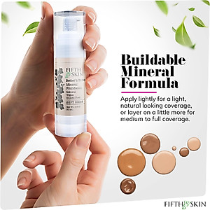 Fifth & Skin: Better’n Ur Skin Liquid Foundation (SOFT BEIGE) - Natural, Organic, Vegan, Cruelty-Free - Gluten-Free Beauty with Buildable Coverage and Palm-Free Luxury - 1 oz