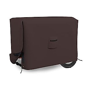Covers & all Outdoor Generator Covers 18 Oz Waterproof - 100% UV & Weather Resistant PVC Coated Generator Cover with Air Pockets and Drawstring for Sungfit (38" X 28" X 30", Coffee)