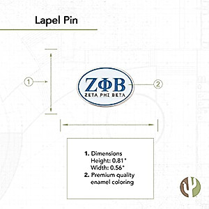 Zeta Phi Beta Lapel Pin Enamel Sorority Greek Letter Formal Wear Blazer Jacket (Lapel Pin - Design E)