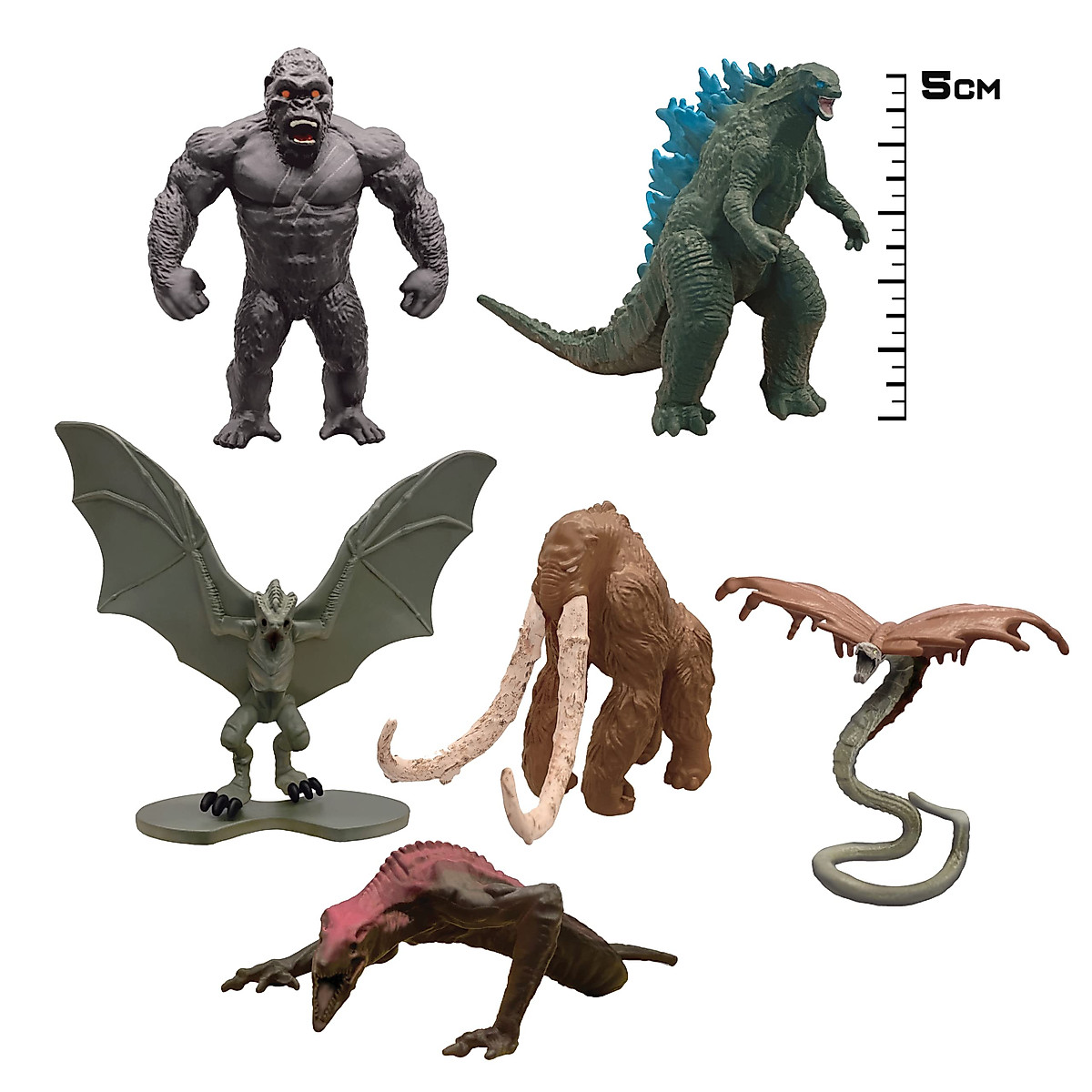 MonsterVerse MNG09000 Godzilla vs Kong 2" Mini Monster 6 Pack, Multi Coloured