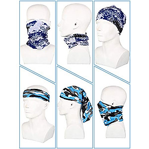 10 Pieces Seamless Bandanas Face Cover Magic Scarf Neck Gaiter Seamless Dustproof Neck Warmer Headbands (Camouflage Style)