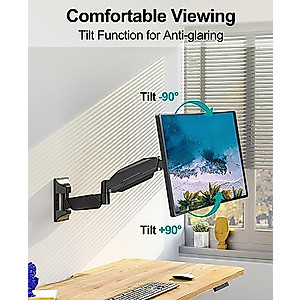 MOUNT PRO Monitor Wall Mount for Max 35 Inch/26.4lbs Ultrawide Computer Screen, Premium Heavy Duty Single Monitor Arm, Full Motion Wall Monitor Mount with VESA Extension Kit, Max VESA 200x200mm