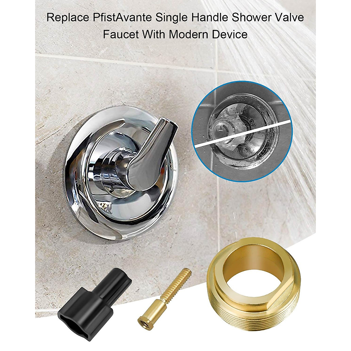 QNHEAY 09 Series Trim Retrofit Kit Fit for Pfister Avante Shower Vlave Faucets Fixture,Brass Faucet Adjustment Leakproof Screw Replace 9319300