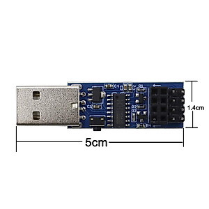 Stemedu 2PCS USB to ESP8266 Adapter Module ESP-01 Prog ESP-01S Programmer Downloader CH340C Driver with Reset Button, Easy to use