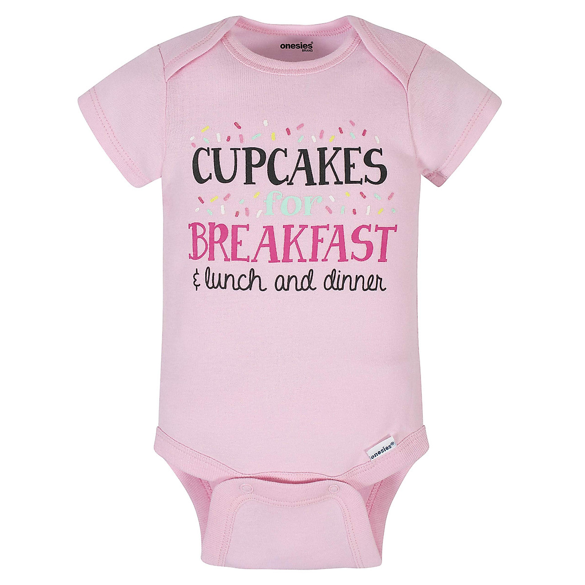 Onesies Brand Baby Girl's 8-Pack Short Sleeve Mix & Match Bodysuits, Pink Sweet Treats