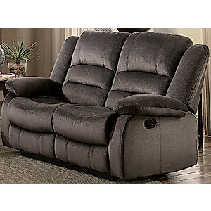 Homelegance Jarita Reclining Loveseat Polyester Fabric Cover, Chocolate