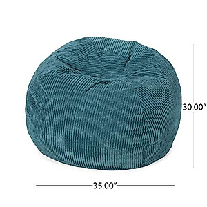 Christopher Knight Home Samantha 3 Foot Beanbag, Dark Teal