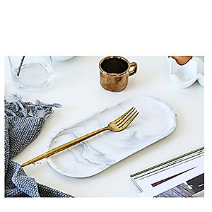 CHOOLD Chic Ceramic Marble Style Oval Dessert Plate Cake Plate Jewelry Dish Ring Dish Cosmetics Organizer Fruit Dish Home Decor Wedding Gift