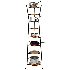 Enclume CWS8H HS 8-Tier Gourmet Hourglass Cookware Stand, Hammered Steel
