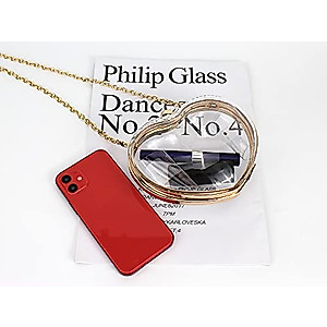 Buddy Supplies Women Acrylic Transparent Clutch Purse Heart Shape Shoulder Bag Party Chain Handbags
