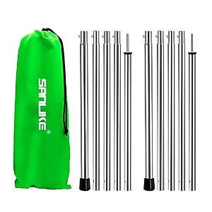 SAN LIKE Tent Pole Telescopic Adjustable tarp Poles for Camping Canopy Awning Shelter Backpacking Hiking -(Adjustable Length - Steel)