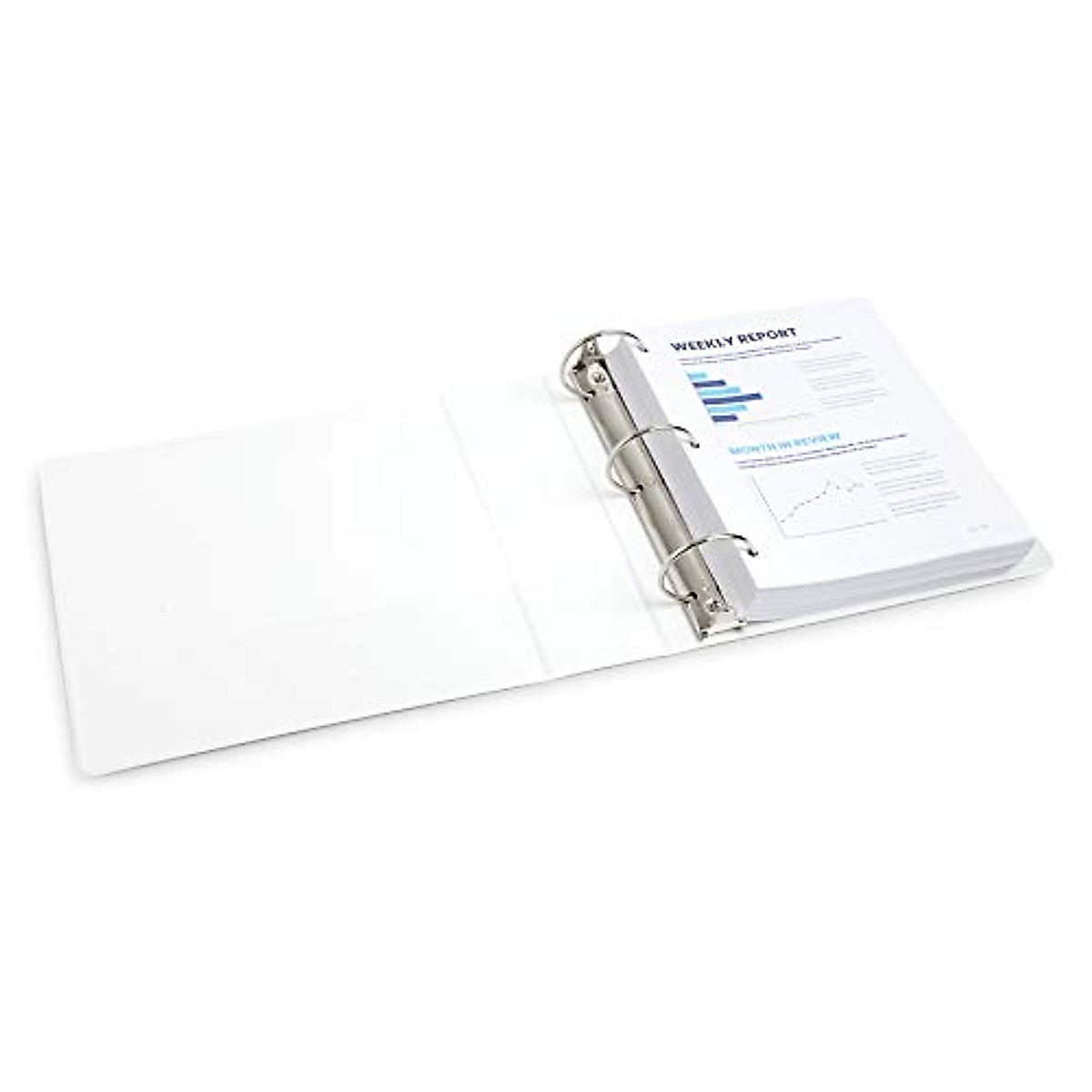 4 Pack 3 inch 3 Ring Binders, Rugged Heavy Duty Design for Home, Office, and School, Holds up to 625 Sheets of 8.5 Inch x 11 Inch Paper, White, 4 Binders