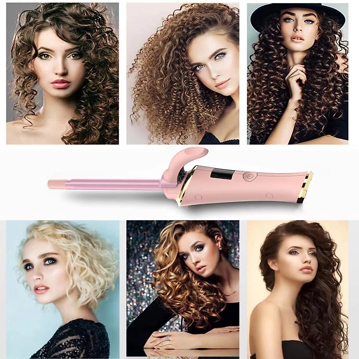 ADTZYLD Curling Iron Curling Wand, Mini Hair Curler for Short Long Hair Crimper 9mm Ceramic Barrel Tight Curls LCD Temperature Display (0.35 Inches)