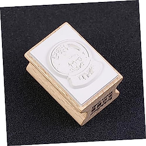 EXCEART Christmas Craft Stamp 2pcs Holiday Stamp Letter Crafts Stampers Wooden Stamper Stampers Party Favors Seal Die Christmas Party Favors Xmas Stamp