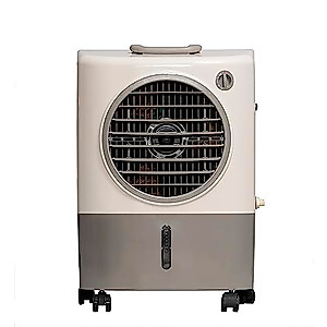 Hessaire MC18M Portable Evaporative Cooling Fan, Indoor/Outdoor Low Humidity Environments, 1300 CFM, 500 sq. ft., 2-Speed Fan, 53.4 dB, White