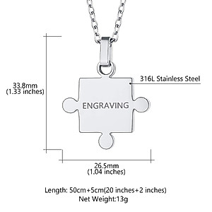 Custom BFF Necklace for 7 Personalized Puzzle Matching Best Friend Friendship Family Necklaces Memory Jewelry Gifts for Sister Women