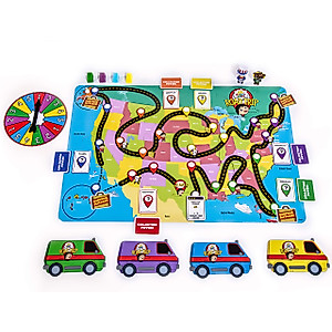 Far Out Toys Ryan’s World Road Trip Board Game, A Journey Through All 50 US States, Educational Adventure, Cities, Towns, Geography, Collectible Micro Figures & Cards, Surprise Suitcase Tiles, Ages 3+