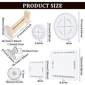 FINGERINSPIRE 1 Set Wooden Jig Bracelet Maker Kit with 4 Pcs Braiding Disk & 1 Set Sewing Straight Pin Adjustable Paracord Jig Bracelet Maker Foam Bracelet Knitting Tray Bracelet Braided Board for DIY