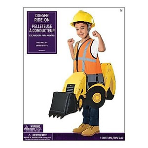 Party City Construction Digger Ride-On Halloween Costume for Children, Small, Includes Tractor Rider Suit