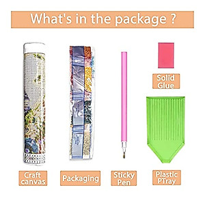 Eterkosu Owl Diamond Painting Kits for Adults Beginners - 5D Animals Full Drill Round Diamond Art Kits Diamond Dots Paintings with Diamonds Rose Flowers Gem Art Rhinestones Picture Crafts Home Decor