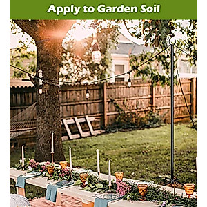 Eazielife Sprimden Outdoor String Light Pole, 10 FT Heavy Duty Hanging Light Stand Pole for Outside Garden Lawn, Patio, Christmas, Wedding, Party (2 Packs)