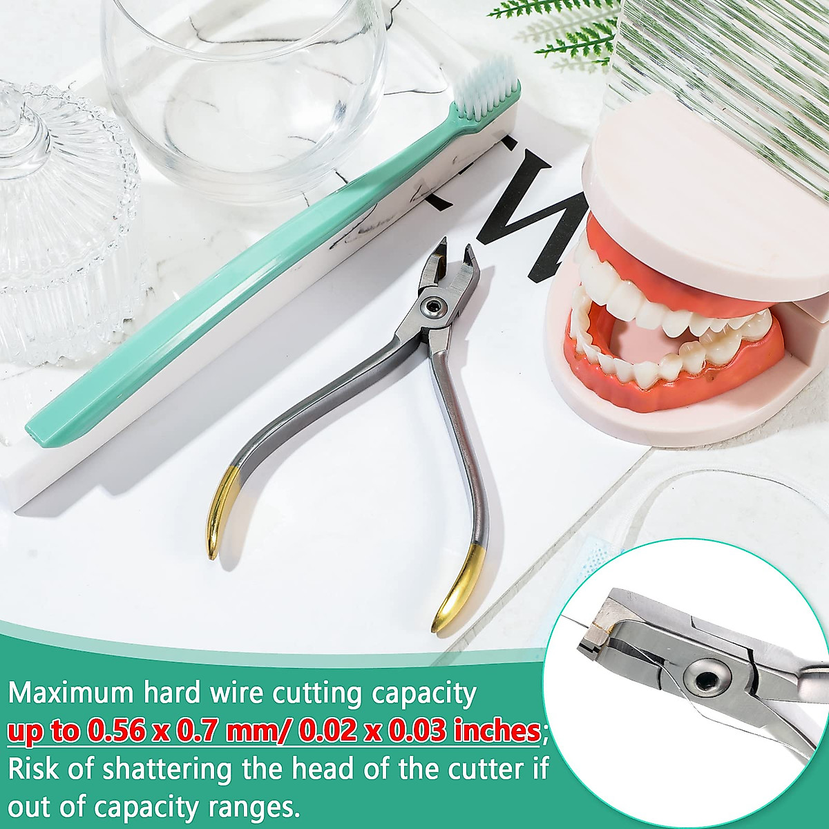 Braces Wire Cutter Hard Wire Cutter Pliers Wire Cutters Braces Stainless Steel Brace Removal Tooth Pulling Kit Tool for Cutting Titanium Alloy Archwire (Distal End Cutter, 1 Pack)