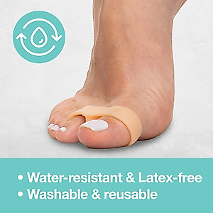 ZenToes Toe Spacers Bunion Corrector for Women and Men, Big Toe Straightener, Double Loop Gel Splint Separator for Correct Alignment of Overlapping Toes (Beige)