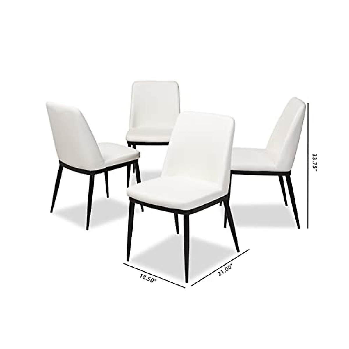 Baxton Studio Darcell Modern and Contemporary White Faux Leather Upholstered Dining Chair