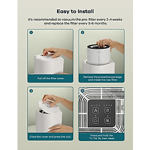 WELOV P100 Mini/P100 Mini Pro Air Purifier Replacement Filter, H13 True HEPA High-Efficiency Activated Carbon Filter for Pet Hair Dander Wildfire Smoke Pollen Dust Mite Kitchen Smells Odor