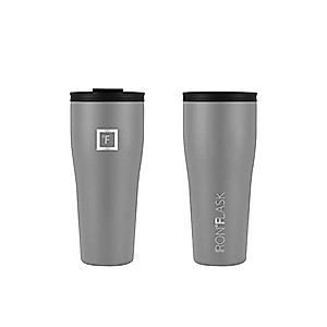 IRON °FLASK Rover Tumbler 2.0-2 Lids Vacuum Insulated Stainless Steel Bottle, Double Walled, Drinking Cup - Thermos Travel Mug - Graphite, 32 Oz