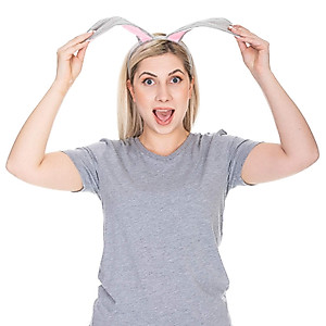Funcredible Gray Bunny Ears Headband - Rabbit Ears Headband - Bunny Cosplay Costume Accessories - Bendable Bunny Ears for Kids and Adult