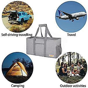 Dongawin（2pack Large Utility tote bag, waterproof, foldable and reusable storage bag, shopping bag, picnic bag, beach bag, etc.