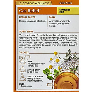 Traditional Medicinals Organic Gas Relief Chamomile Mint Herbal Tea, Relieves Gas & Bloating, (Pack of 1) - 16 Tea Bags