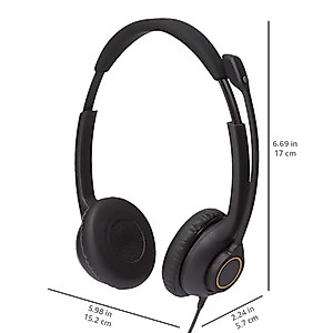 AmazonCommercial Double Sided Wired USB Headset